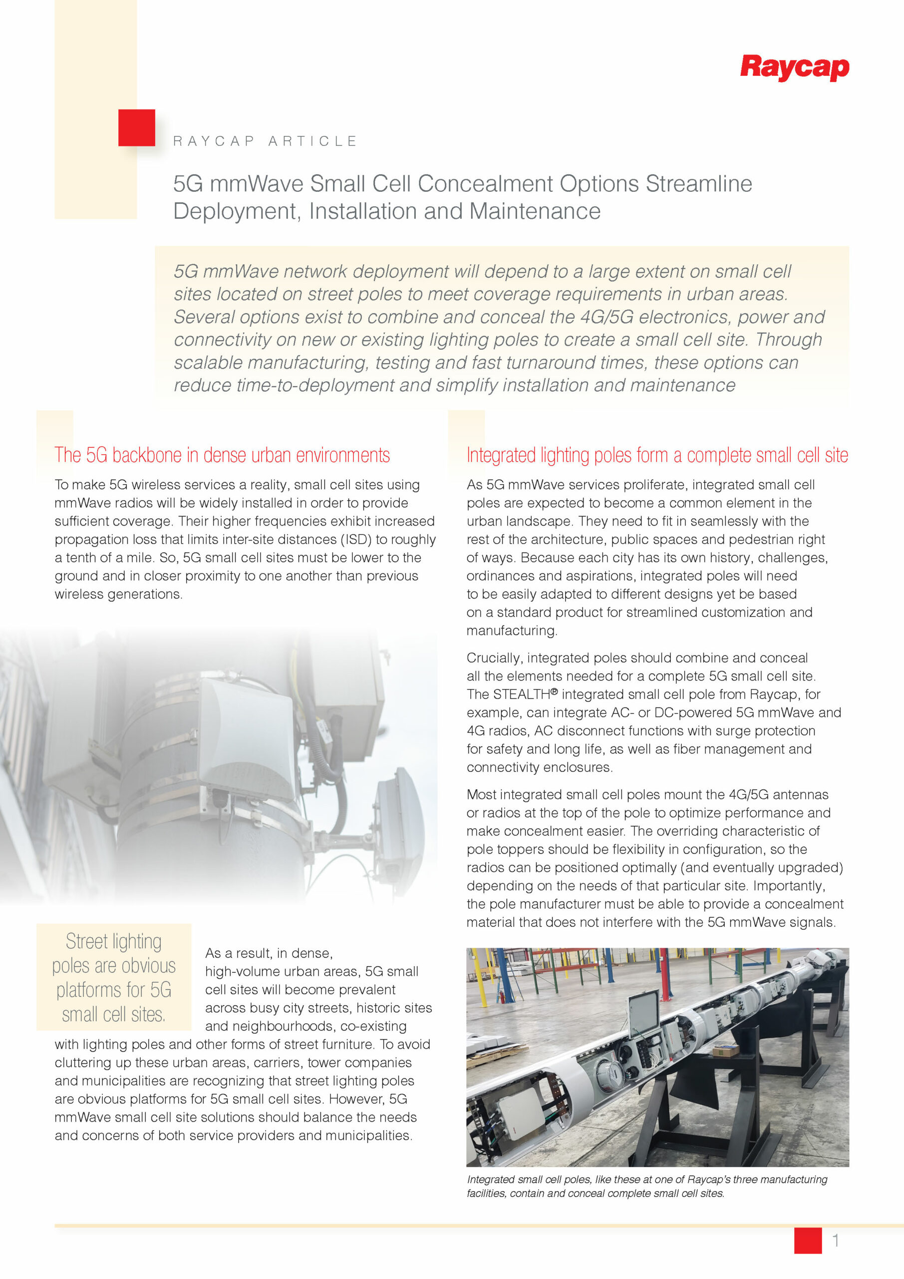 5G mmWave Small Cell Concealment Options Streamline Deployment ... 5G mmWave Small Cell Concealment Options Streamline Deployment ...